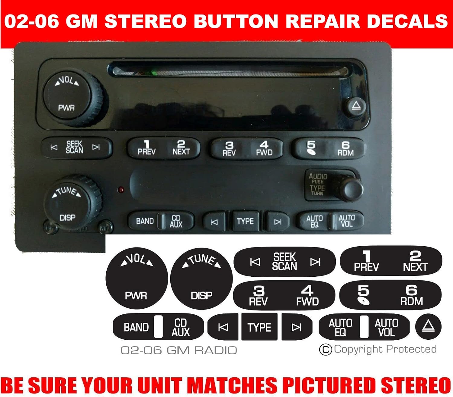 Replacement Radio Head Unit Button Stickers Decals Nepal | Ubuy