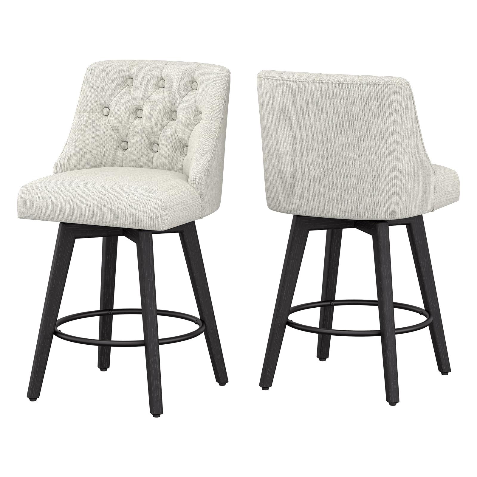 Amazon.com: AMICLIBER Counter Height Swivel Bar Stools with Backs,26.8 ...