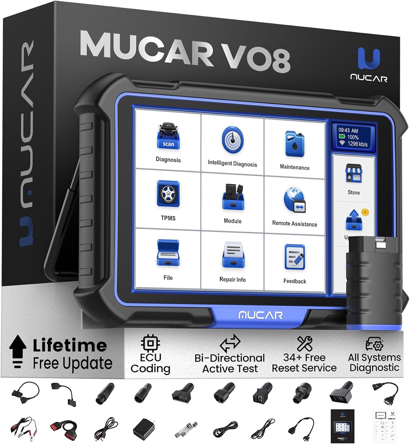 Amazon.com: MUCAR VO8 OBD2 Scanner Diagnostic Tool, All System ...