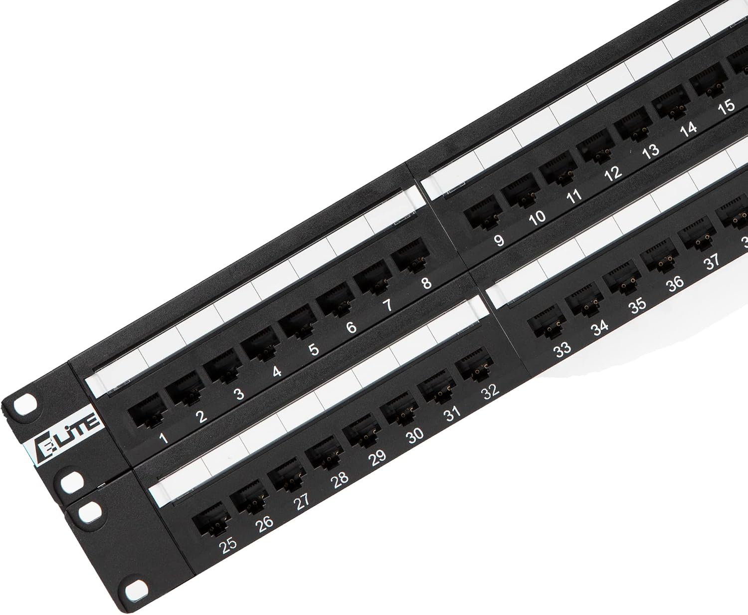 Amazon.com: Elite Cat6 48 Port Patch Panel, Rackmount or Wall Mount ...