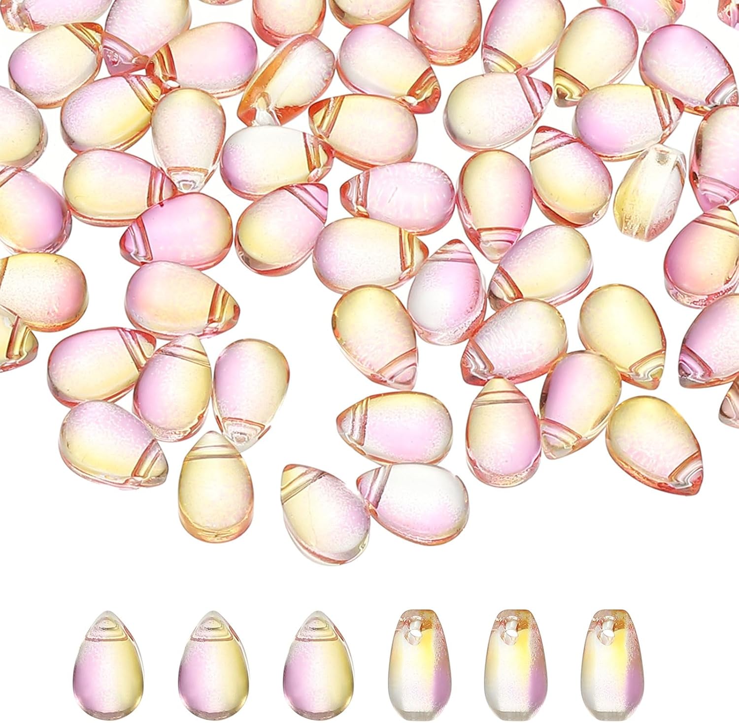 Amazon.com: PATIKIL Czech Glass Teardrop Beads, 100 Pcs Top Drilled ...