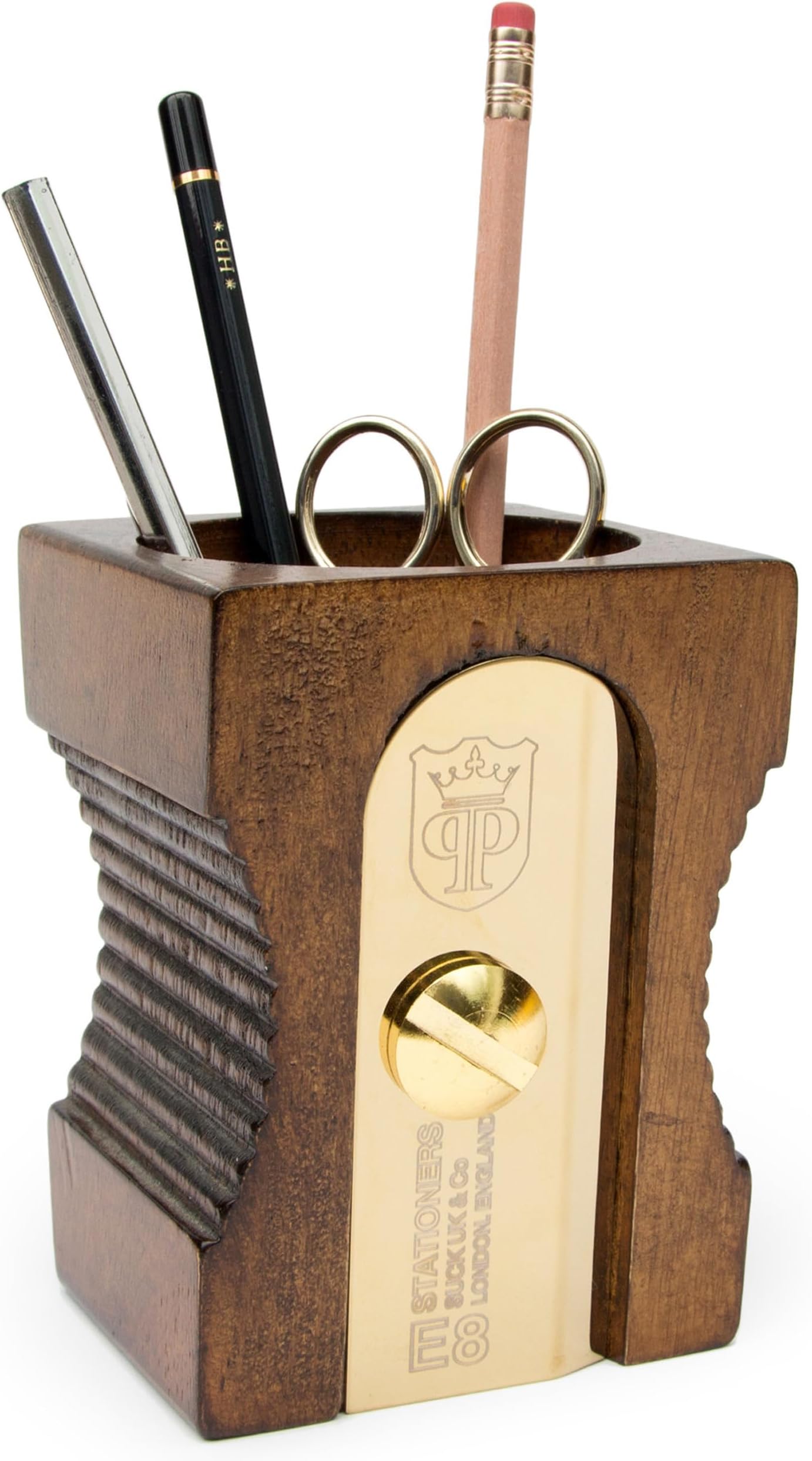 Amazon.com : YELLOW LOTUS Wooden Pen Pencil Holder - Office Pen Holder ...