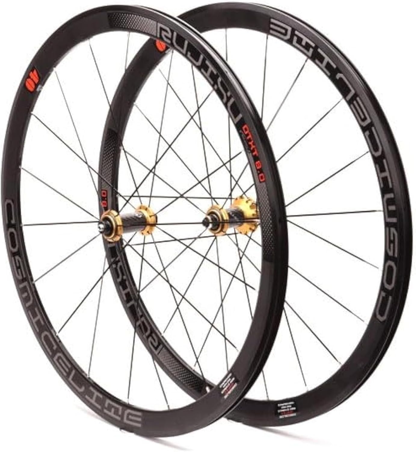 Amazon.com : KLYso Ultra-Light 40Mm Carbon Fiber Tubular Hub Road Bike Wheelset V/C Brake 700C ...