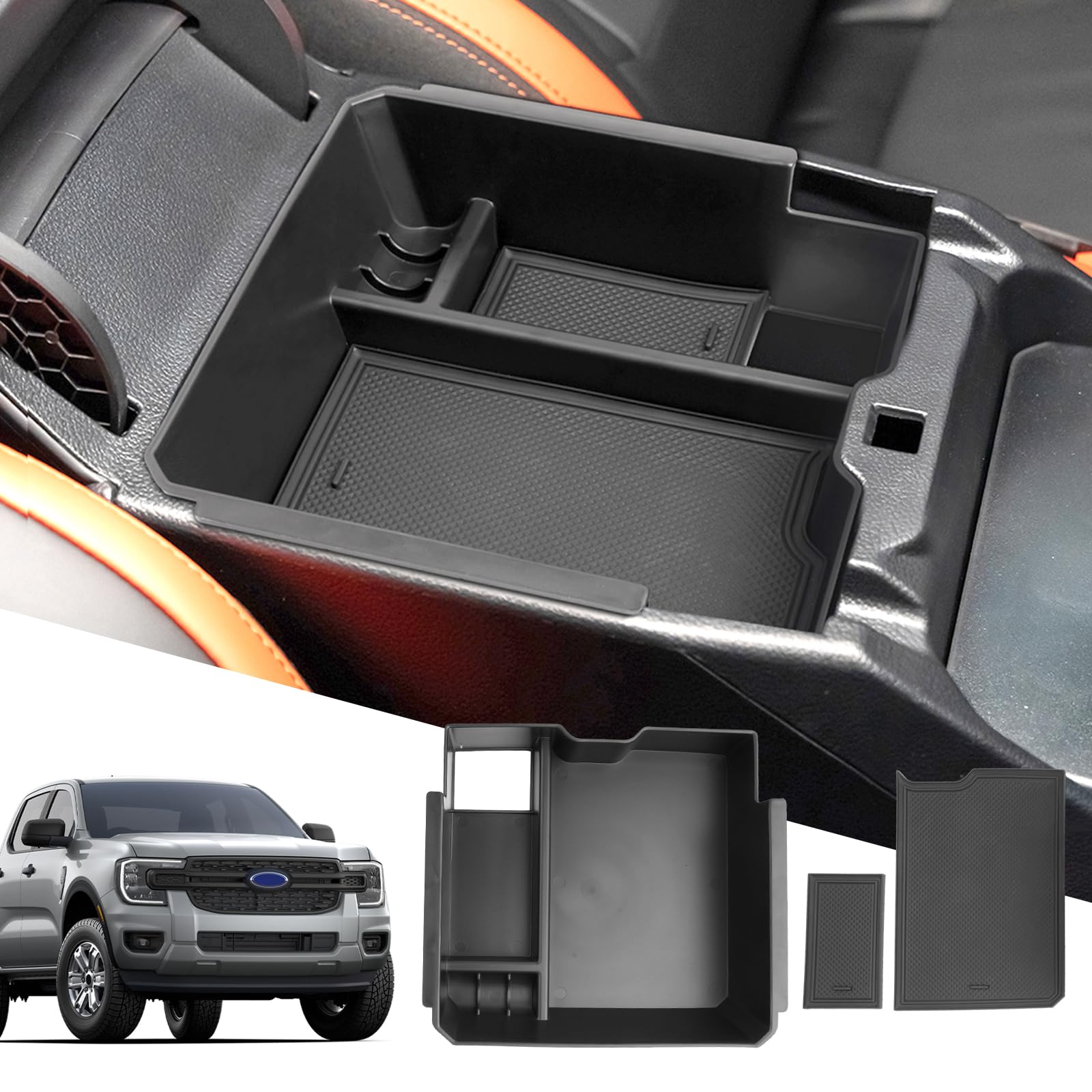 Snapklik.com : SXCY 2024 Ford Ranger Center Console Organizer Tray ...