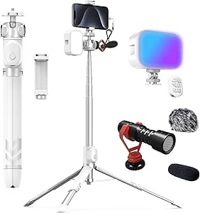 Amazon.com: KraftGeek 48" Vlogging Tripod Selfie Stick for Camera ...