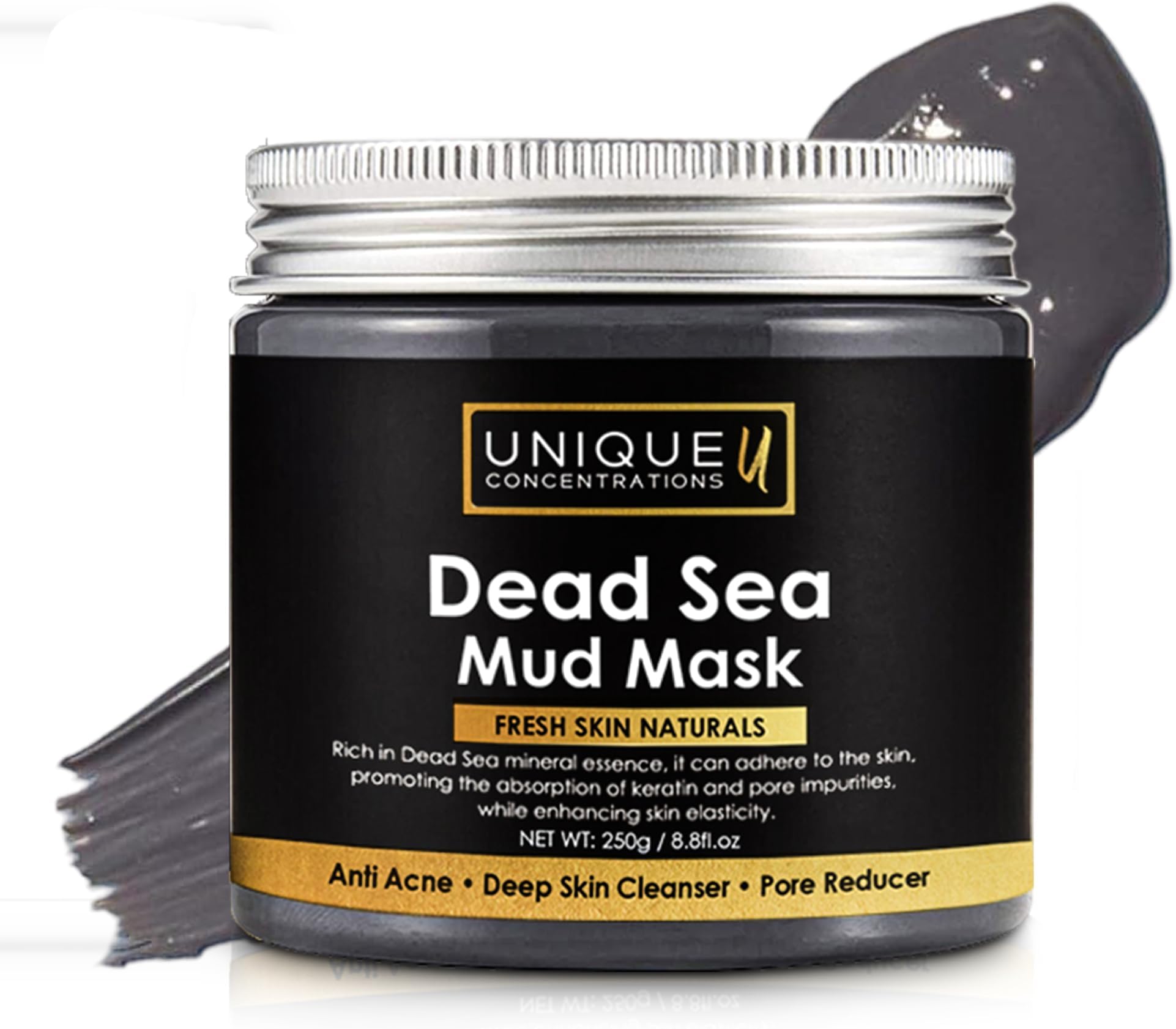 Amazon.com : Pure Body Naturals Dead Sea Mud Mask - Face Mask and Body ...
