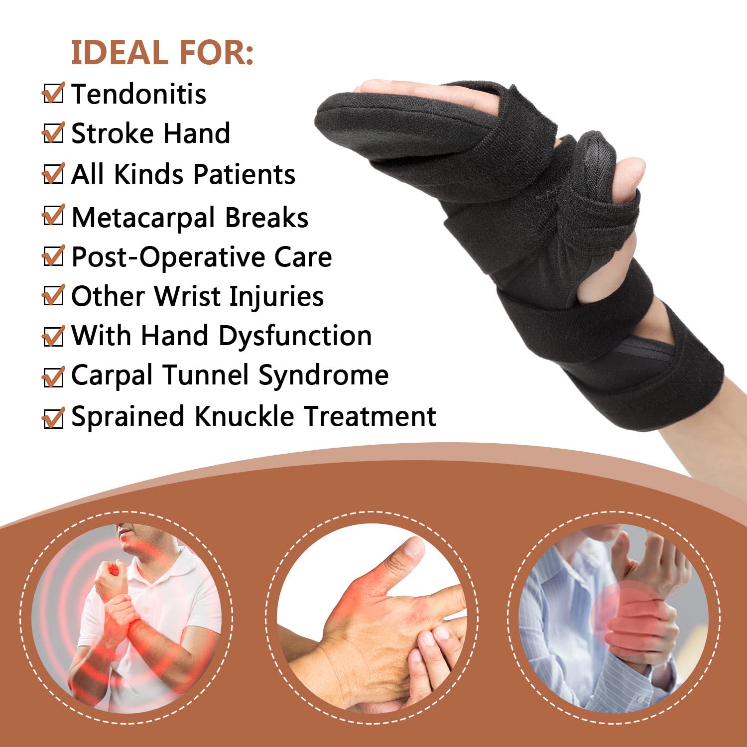 Buy Scurnhau Resting Hand Splint, Hand Splint for Finger Contractures ...