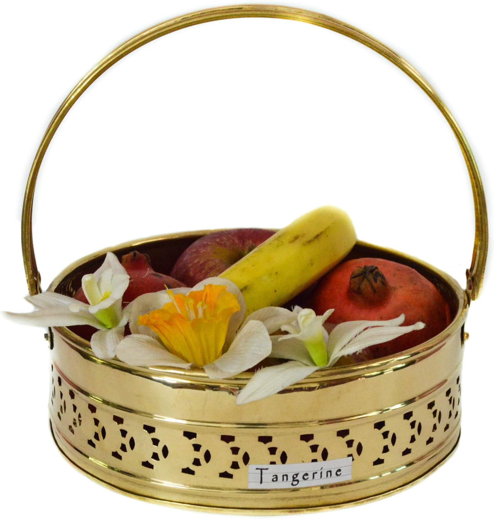 Buy Brass Flower Basket | Pooja Basket with Handle | Dolchi Basket for ...