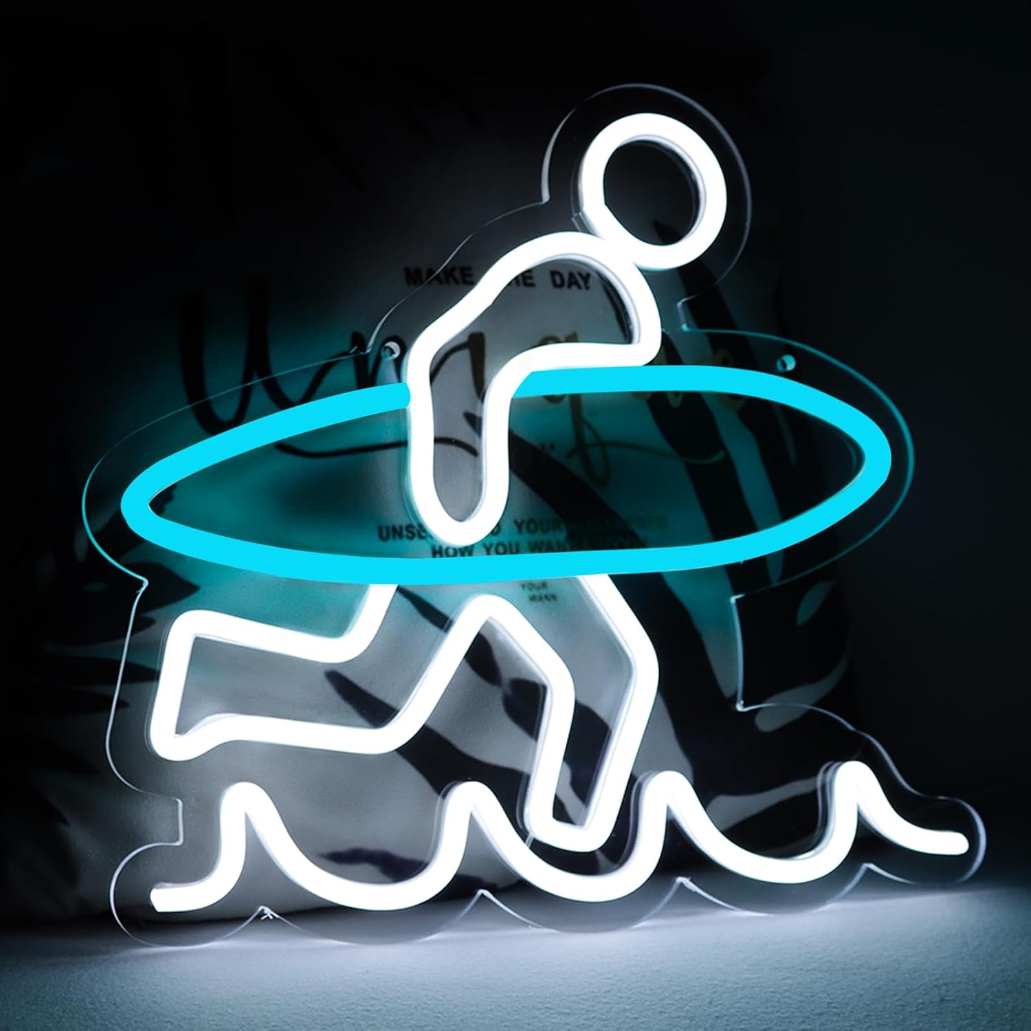 Balanar Surfer Neon Sign Home Wall Decor，Surfboard Neon Light for Wall ...