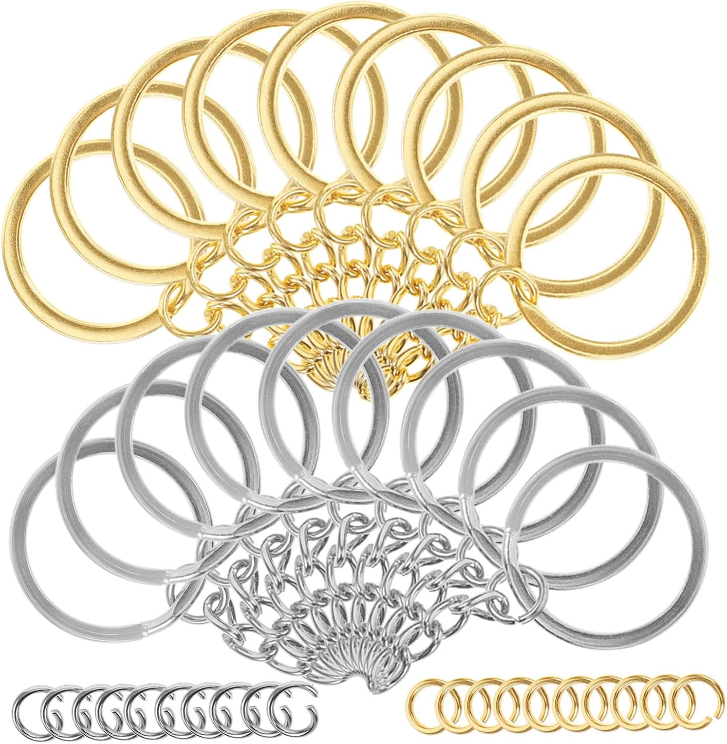 Amazon.com: jojofuny 50Pcs Decorative Keychain Rings with Chains ...