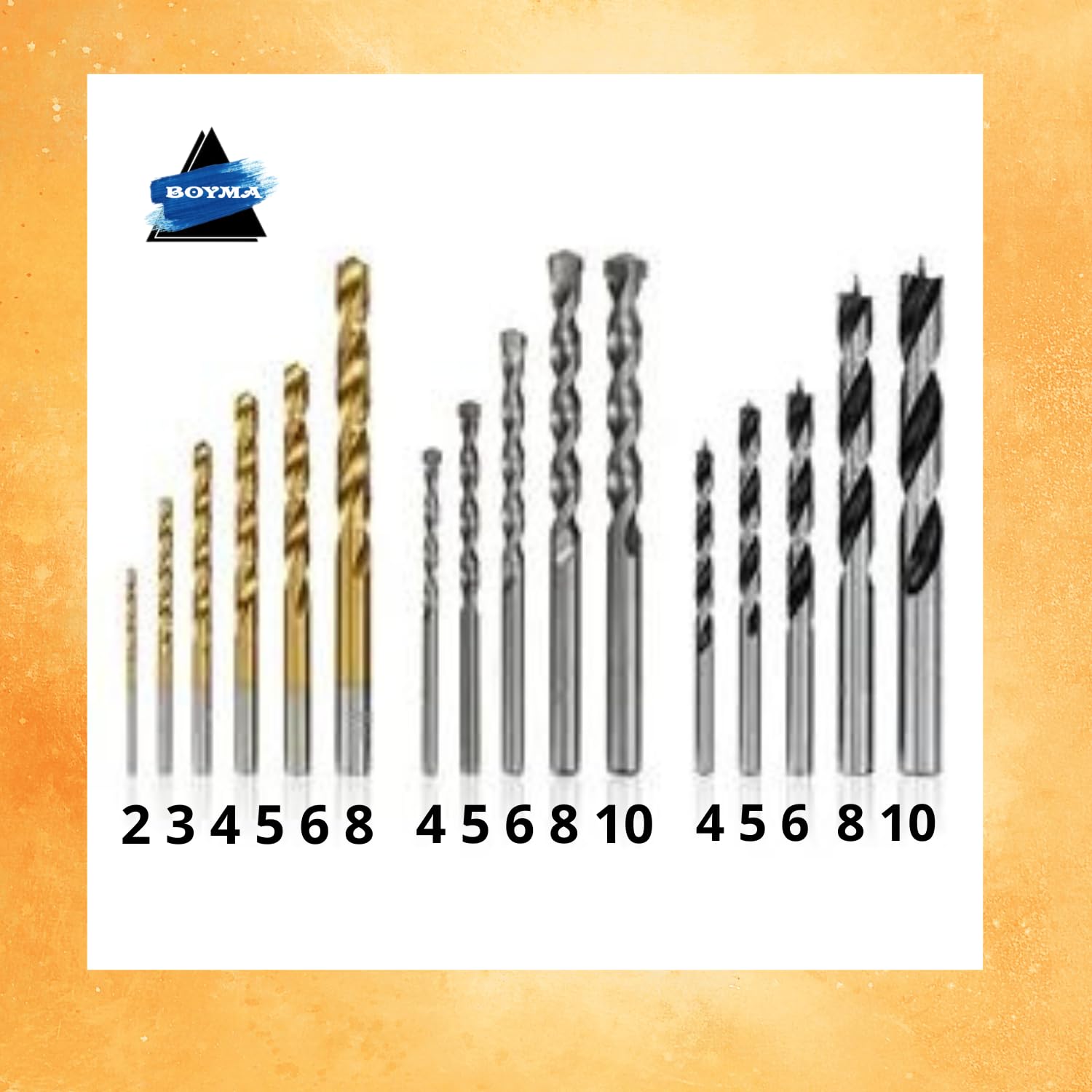 BOYMA -16 Piece Mixing Drill Set, 6 Cobalt Metal Bits, 5 Wall Bits ...