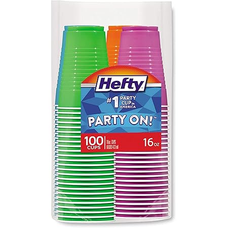 Amazon.com: Disposable Party Plastic Cups [50 Pack - 9 oz.] Assorted ...