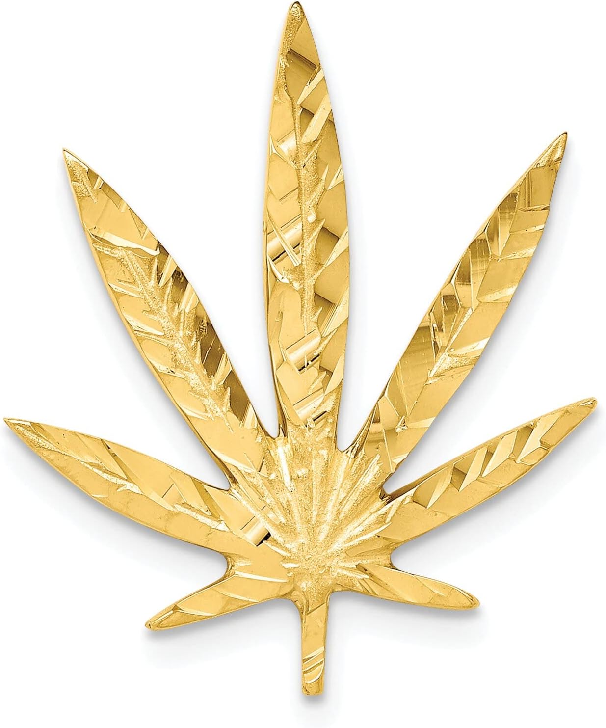 Amazon.com: 10K Yellow Gold Pot Leaf Charm Marijuana FindingKing ...