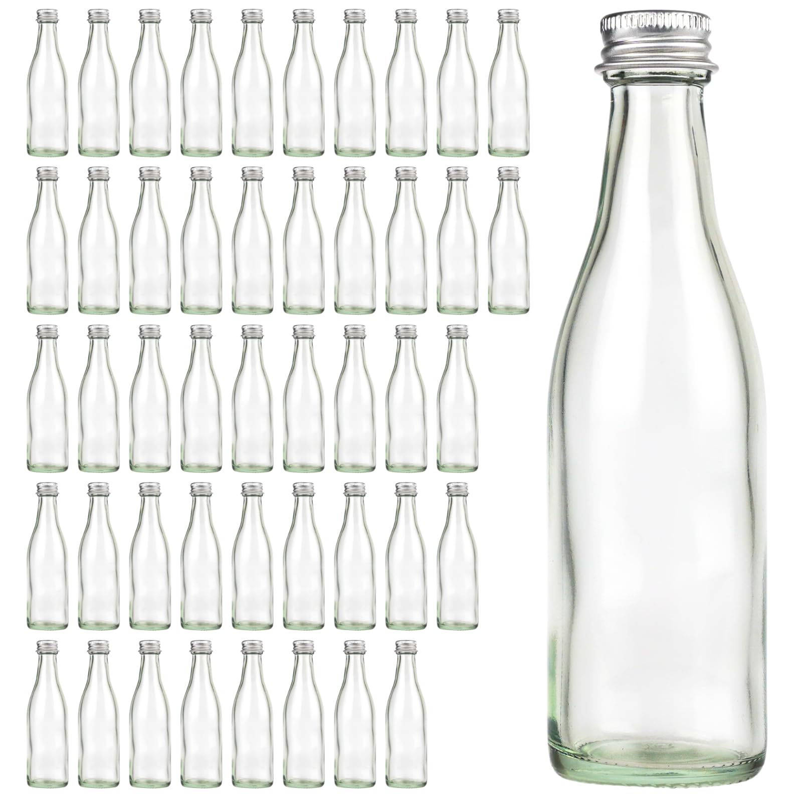[PackMyProduct] 45 x Round Long Necked Clear Glass Bottles with ...