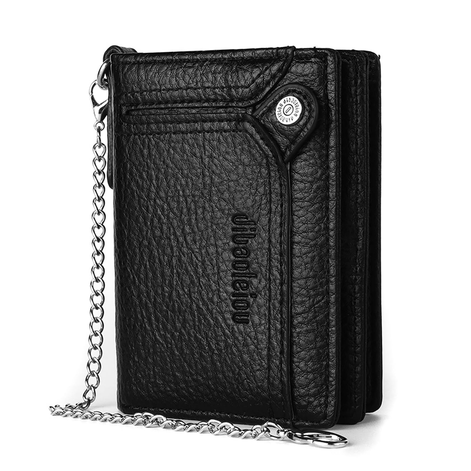 Amazon.com: Wallet with Chain for Men Faux Leather Bifold Wallet Zipper ...