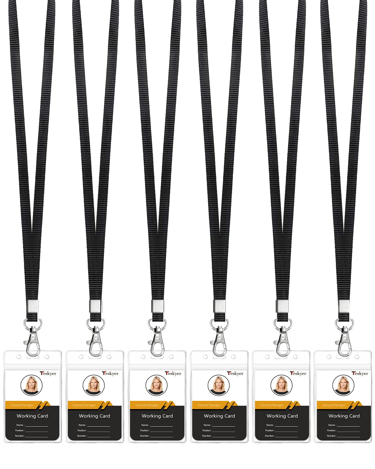 Amazon.com : Teskyer Clear ID Badge Holder with Lanyard, Waterproof ...