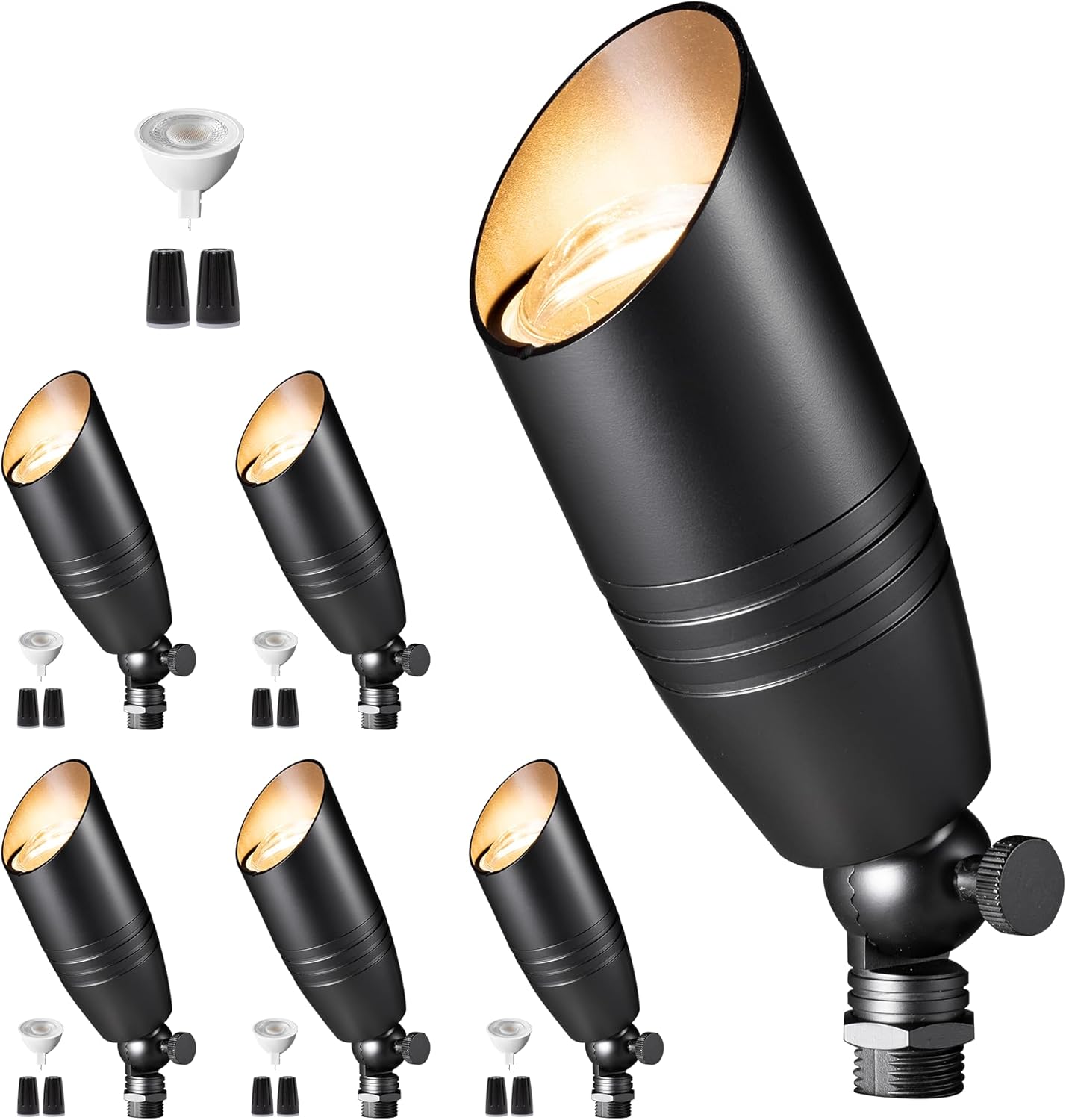 Gardenreet Solid Brass Landscape Spotlight Black, 12V AC/DC Waterproof ...