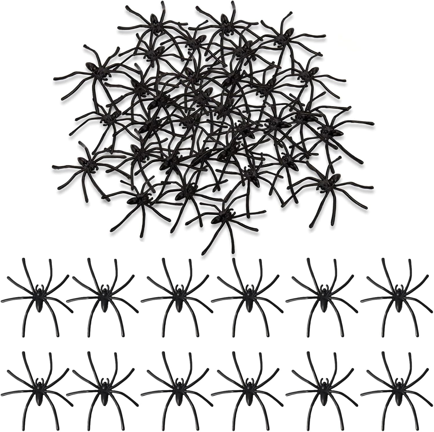 SHENLONG 100 Pieces Black Plastic Plastic Realistic Spiders,Black Fake ...