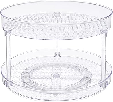 Amazon.com - Amazon Basics 2 Tier Lazy Susan Turntable Organizer, 12 ...