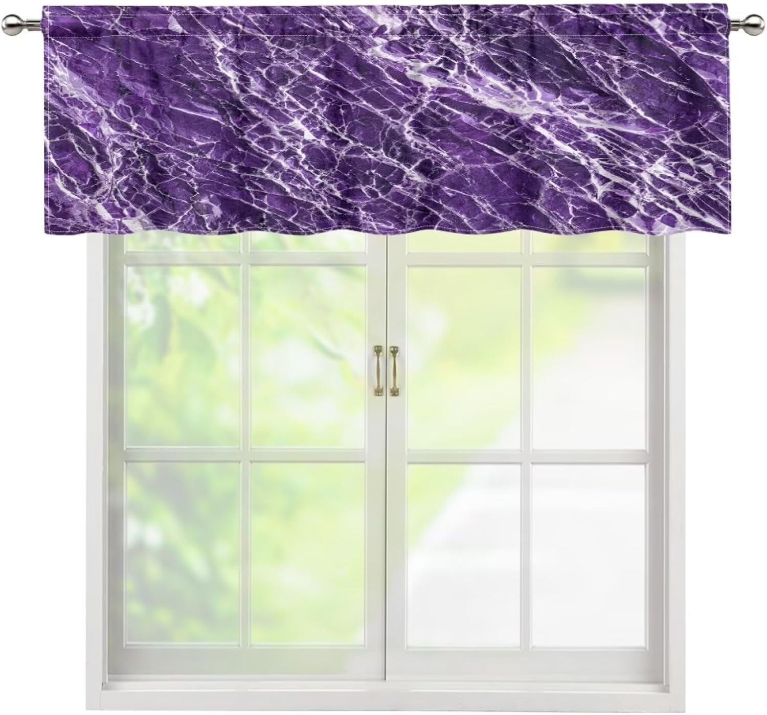 Amazon.com: AAVEUP Purple Crack Valance Curtains for Window, Modern ...