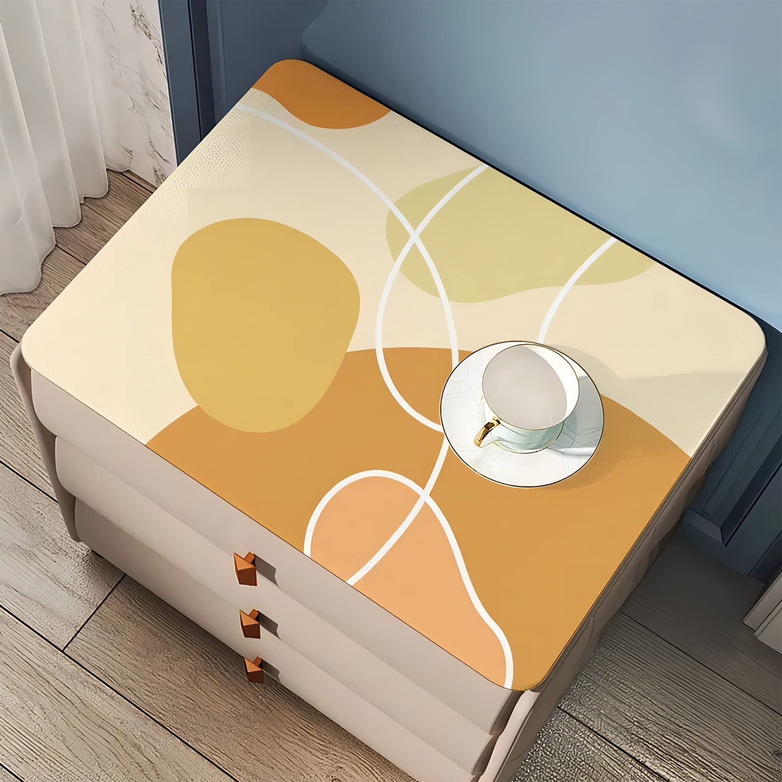 Amazon.com: Nightstand Tablecloth Cushion Leather Fabric Dustproof ...