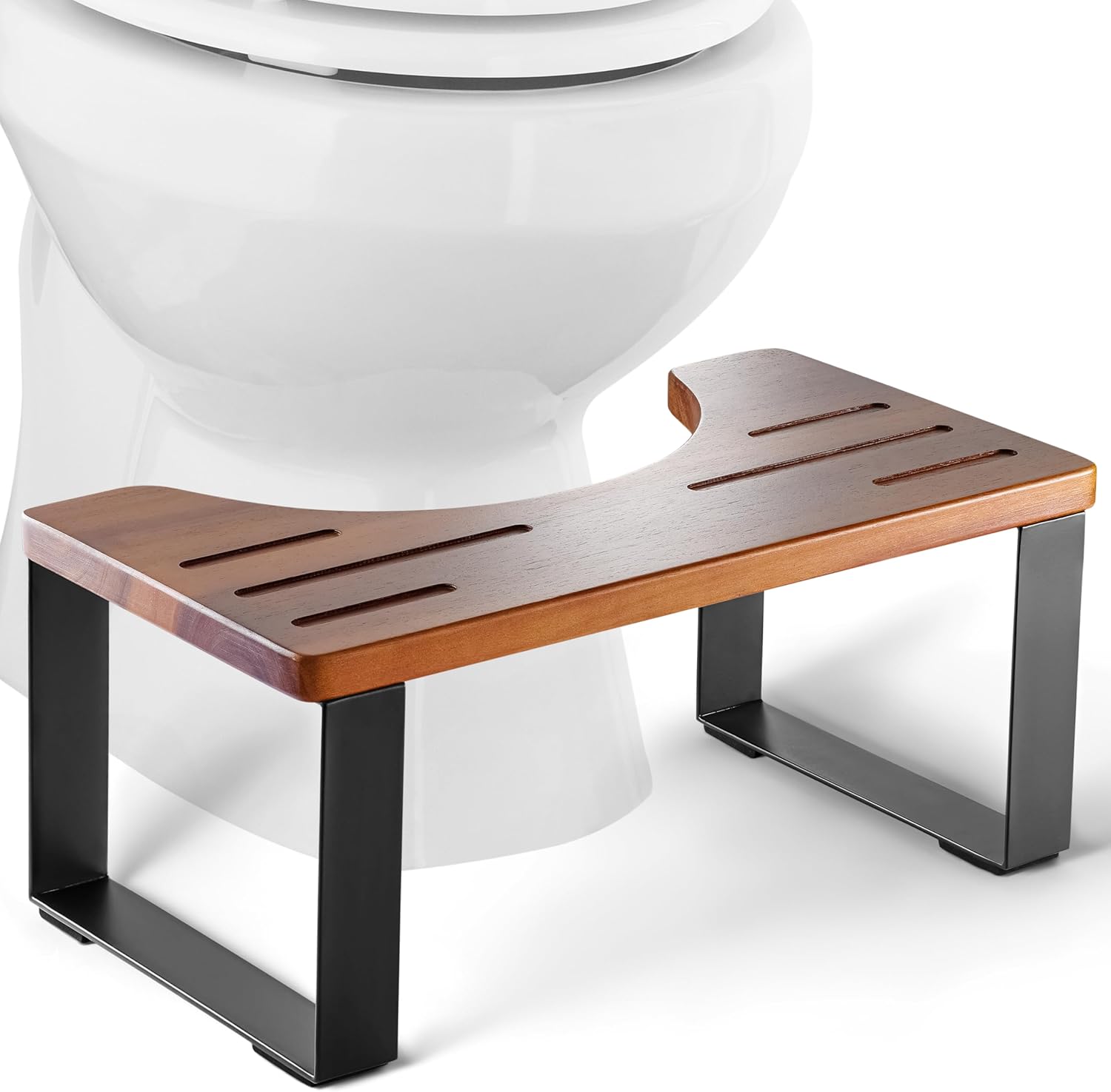 Amazon.com: BLUEWEST Poop Stool, Acacia Wood Toilet Stool with Strong ...