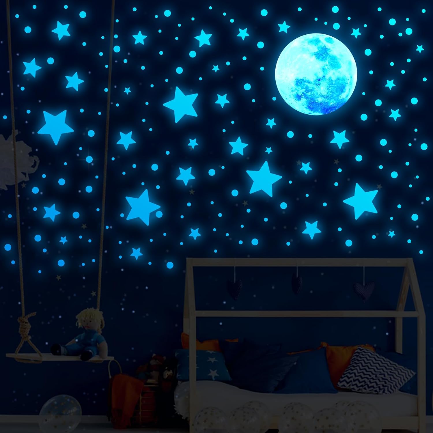 Amazon.com: Molain 538Pcs Glow in The Dark Wall Stickers, Luminous ...