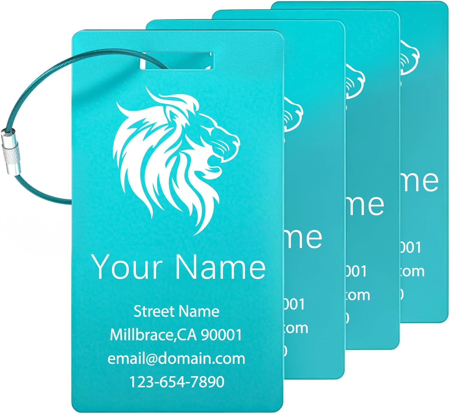 Amazon.com | 4 Pack Personalized Luggage Tags, Custom Engraved Aluminum ...