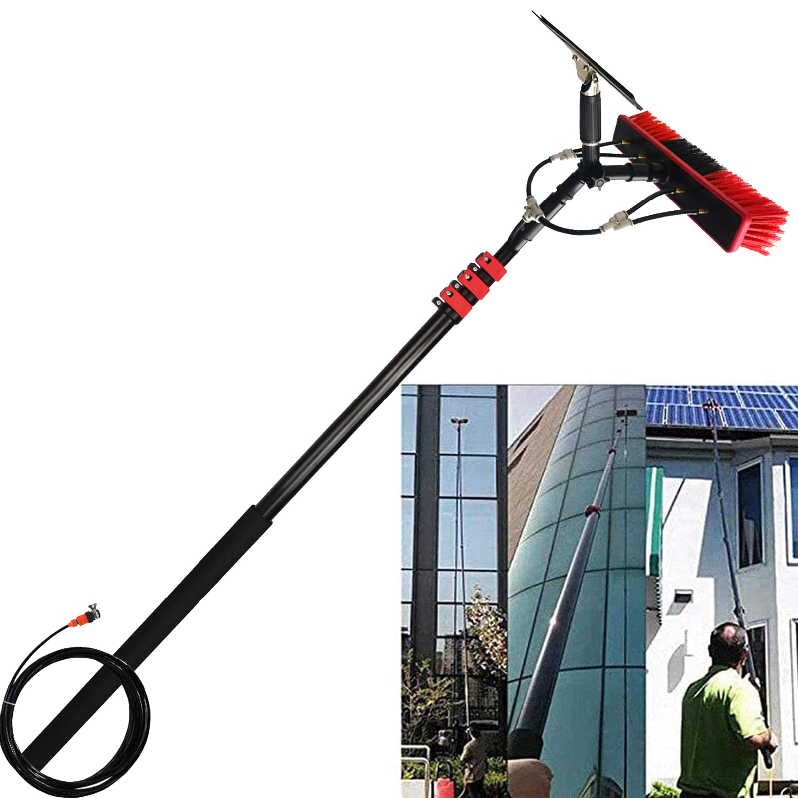 Buy USGitke Water Fed Pole Kit,Length Water Fed Brush W/Squeegee,Water ...