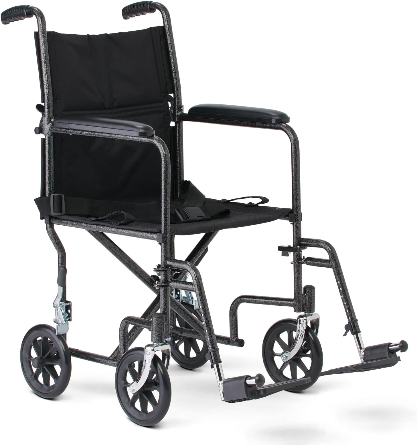 Amazon.com: Medline Durable Folding Steel Transport Wheelchair with ...