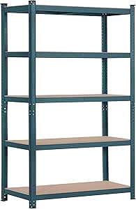 Amazon.com: Topeakmart 5-Tier Utility Shelves, Metal Storage Shelves ...