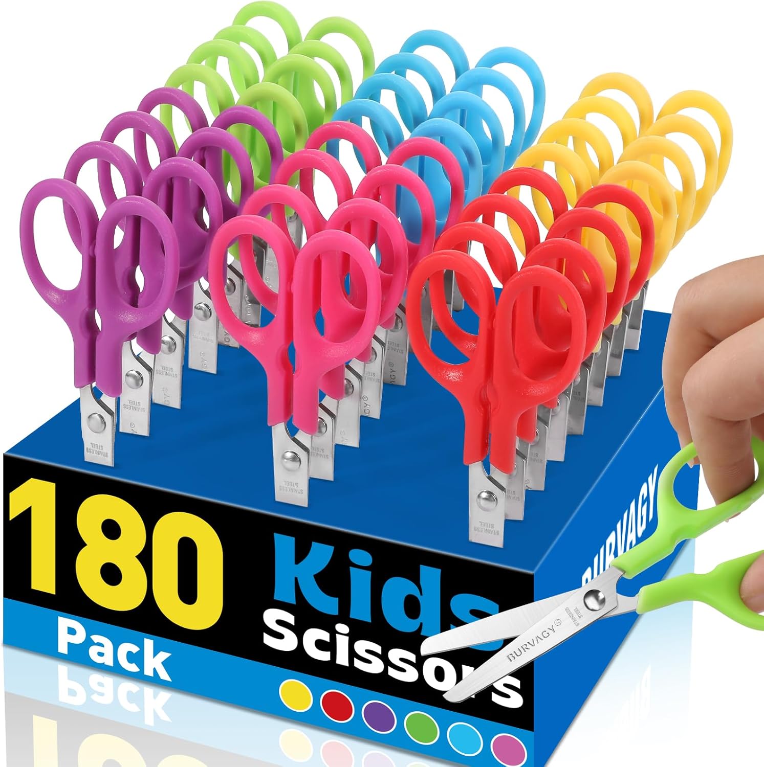 Amazon.com : BURVAGY 180Pack 5" Small School Student Blunt Kids Craft ...