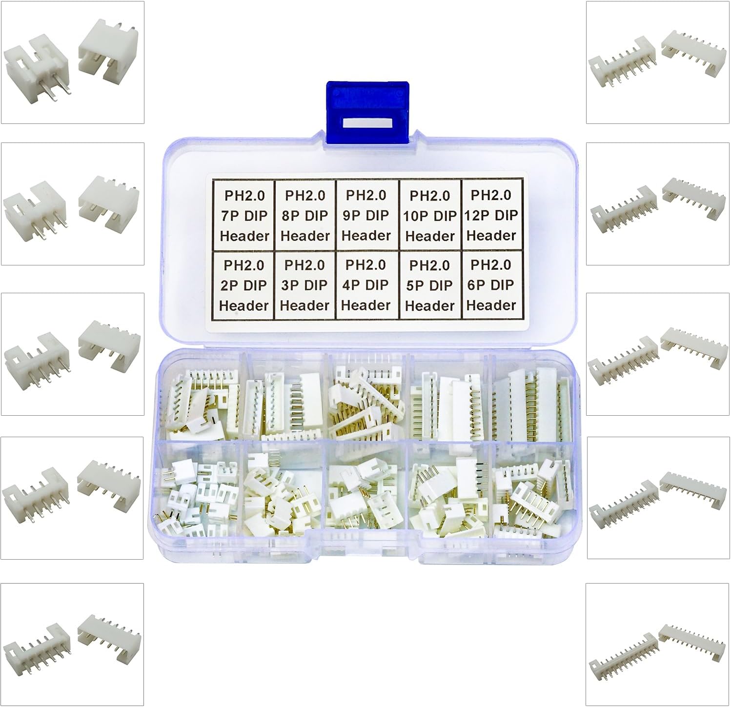 Amazon.com: Kidisoii JST Connector Kit, PH2.0 DIP Header Jst 2mm Pitch IC Socket Plugs Adapter ...