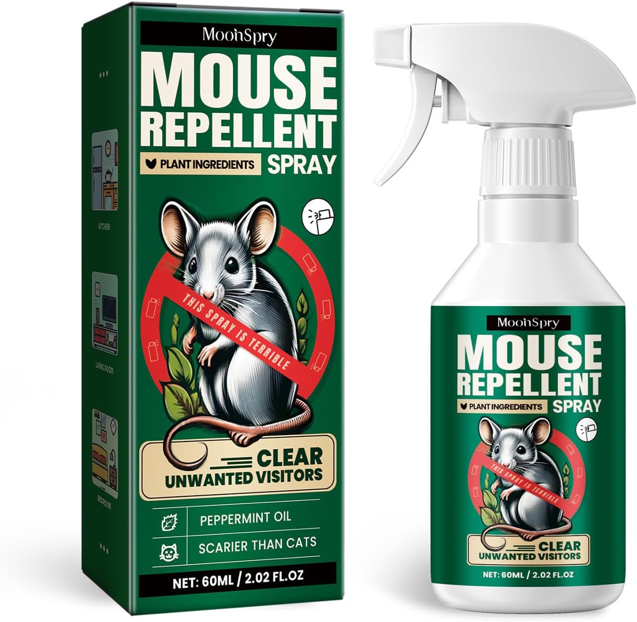 Powerful Peppermint Oil Pest Control Spray-Natural & Safe Mouse ...