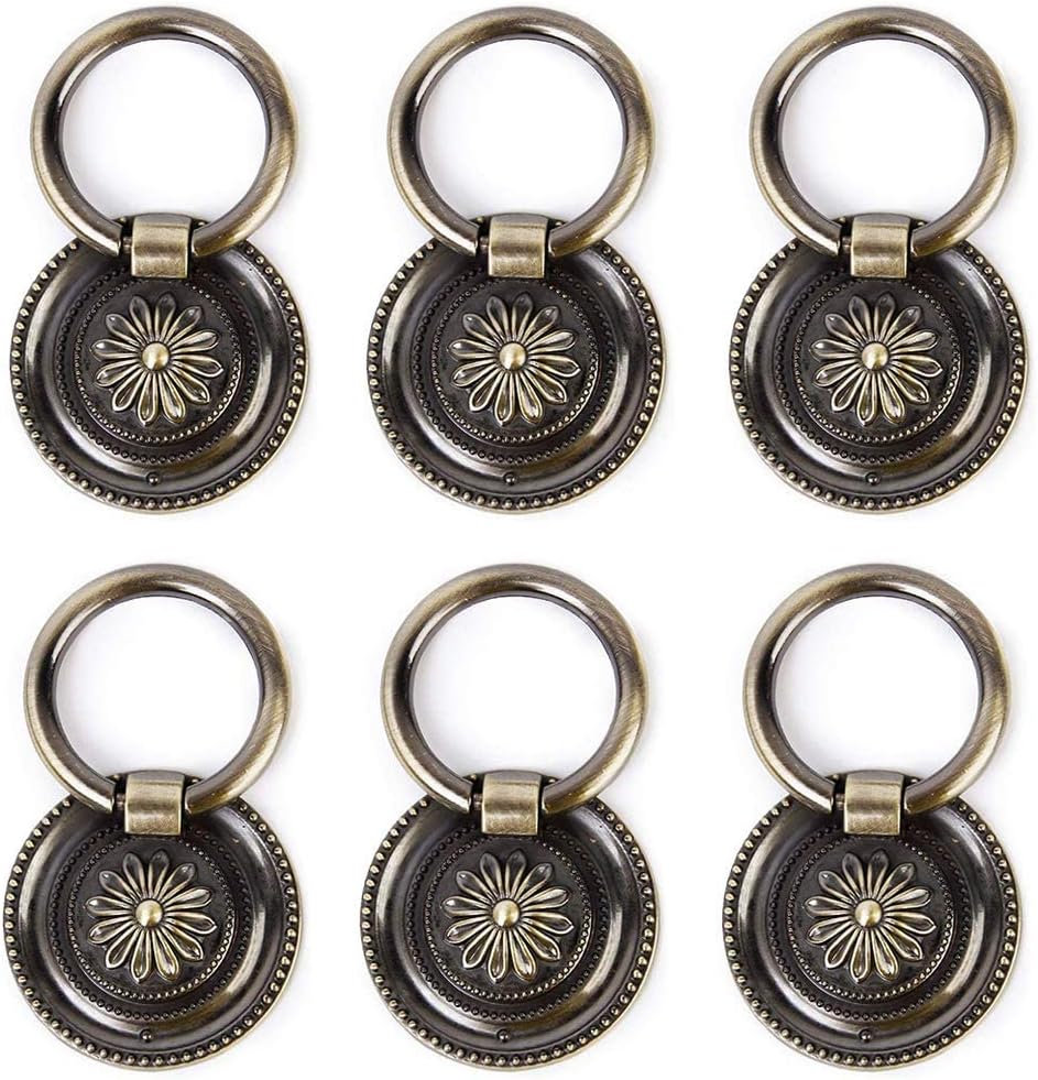 Gad2go 6 Pack Drawer Ring Pull Handles 1.77 Inch Vintage Antique Ring ...
