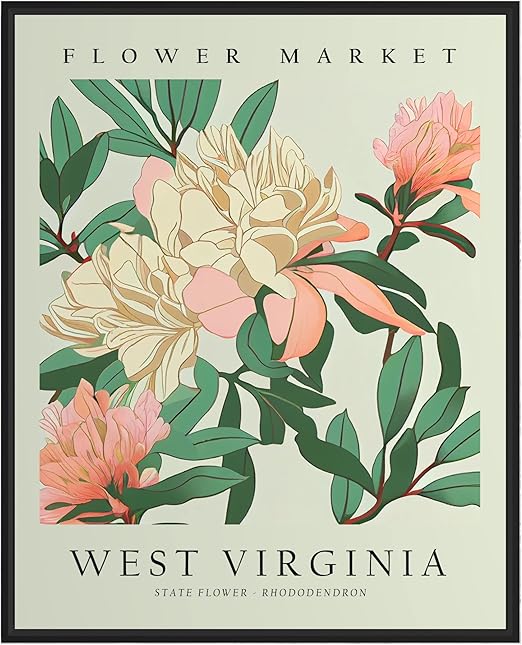 Amazon.com: West Virginia Art Print, West Virginia Poster Wall art ...
