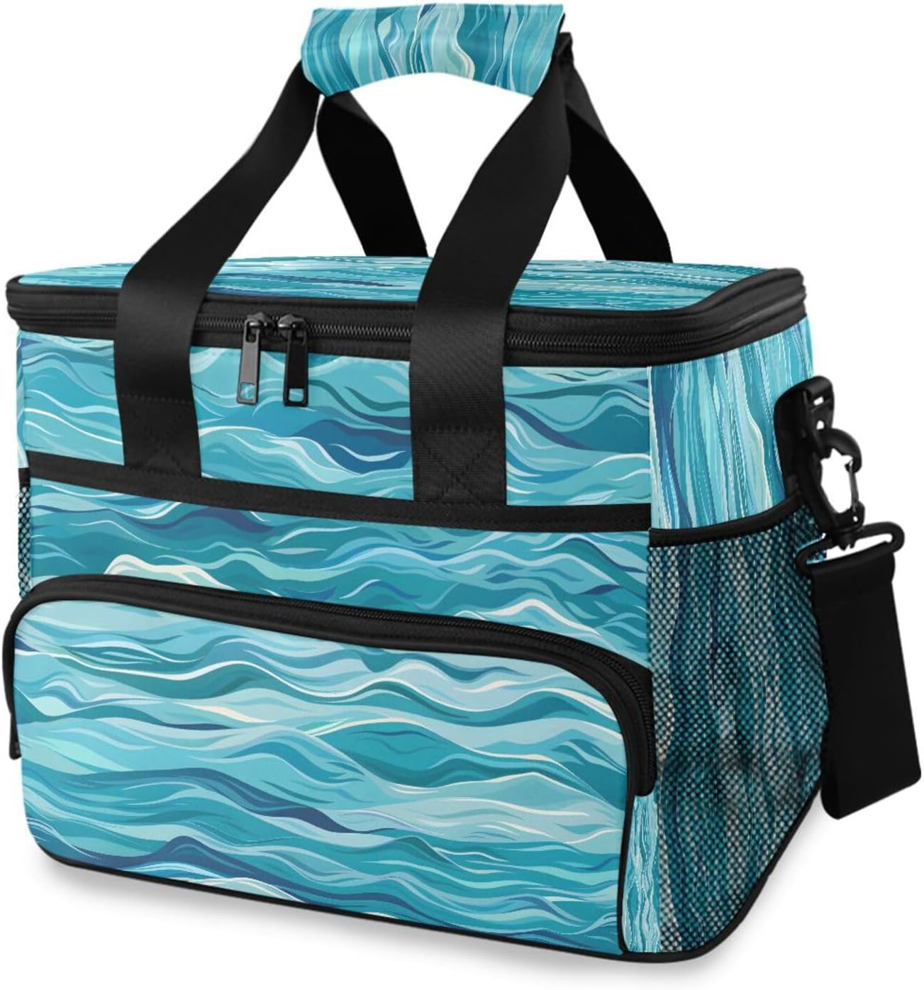 Amazon.com: Sea Wave Blue Ocean Cooler Bag Insulated Cooler Soft Sided ...