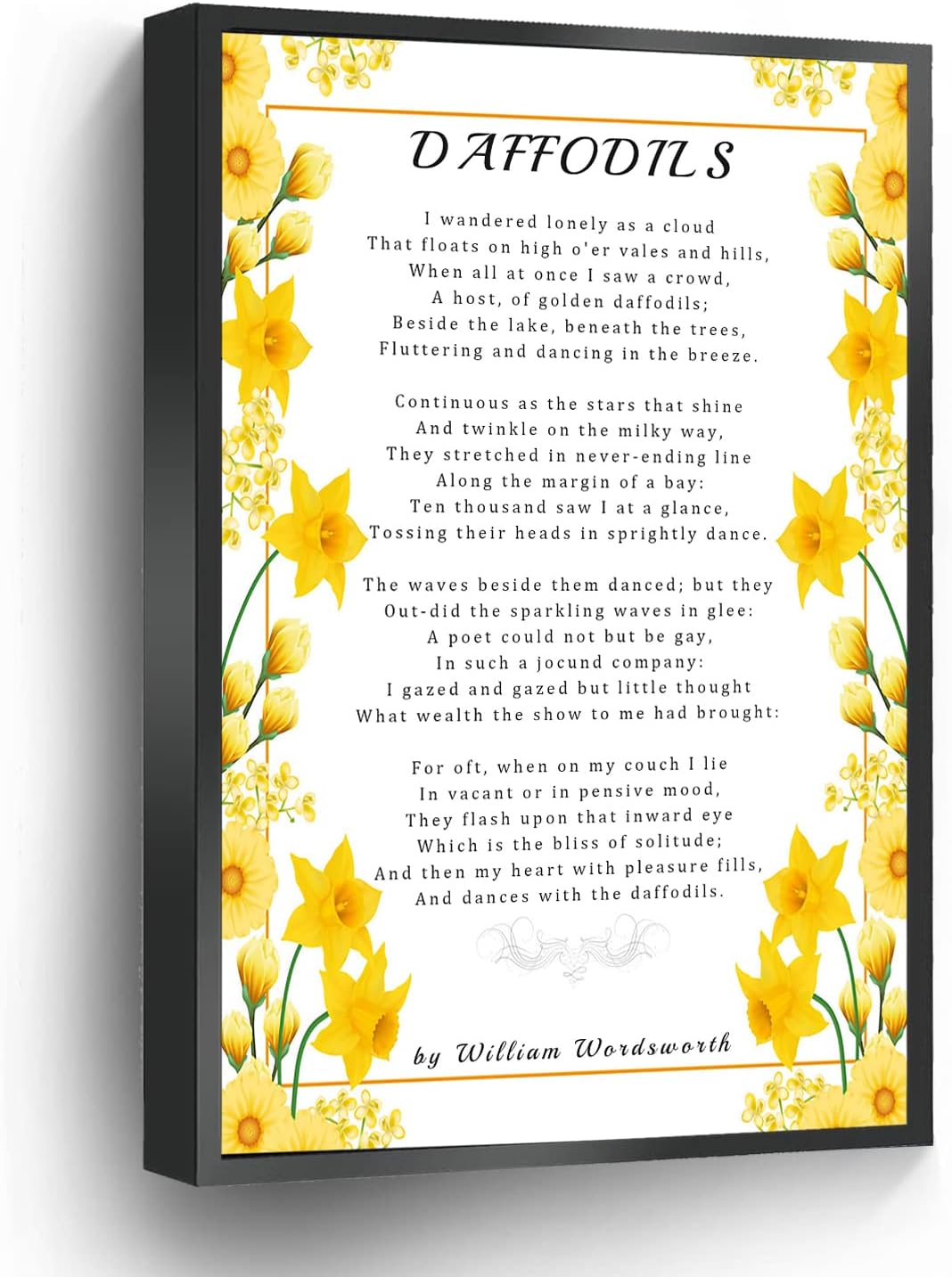 Amazon.com: Daffodils Canvas Print By William Wordsworth Wall Art ...