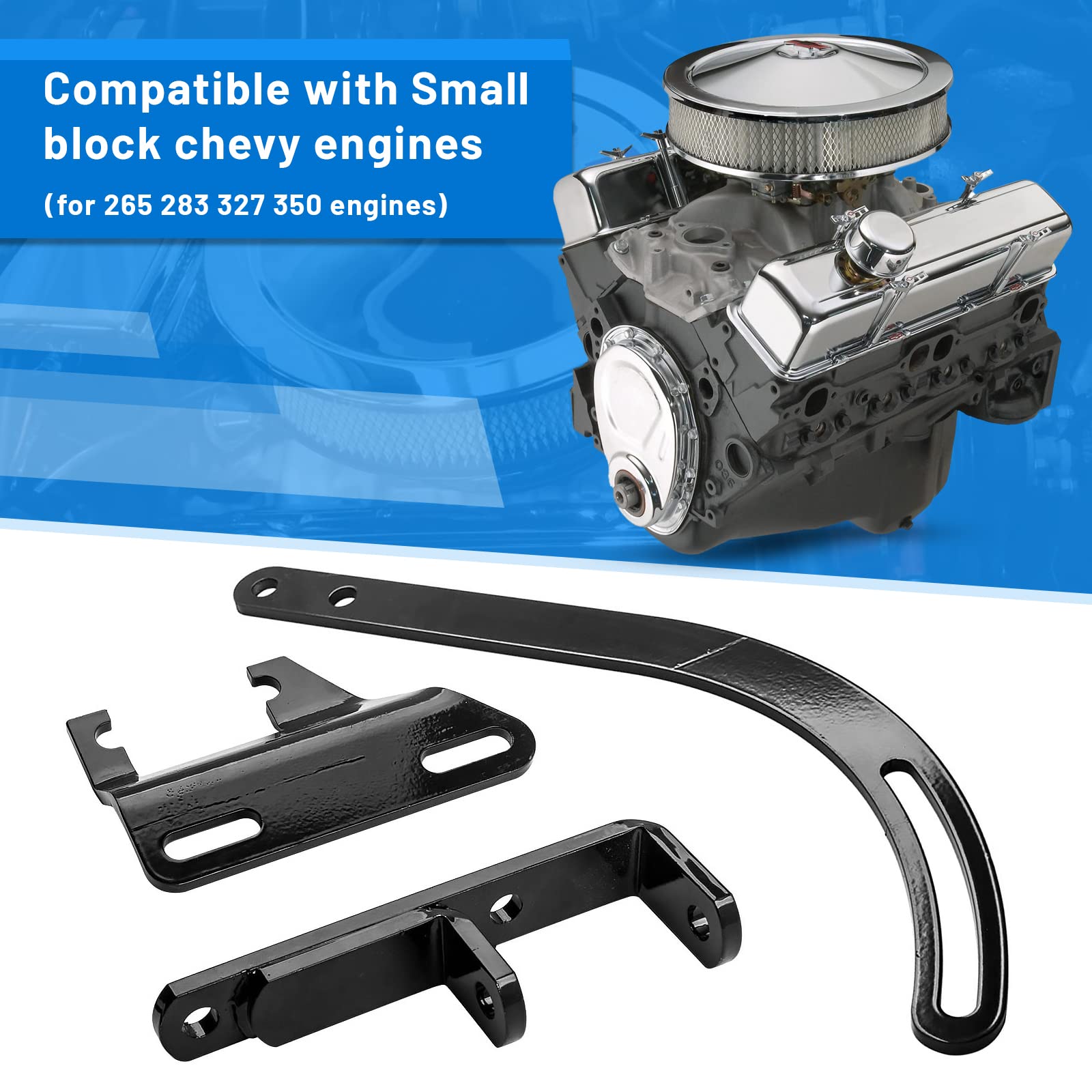Snapklik.com : Endxedo Black SBC Alternator Bracket Compatible