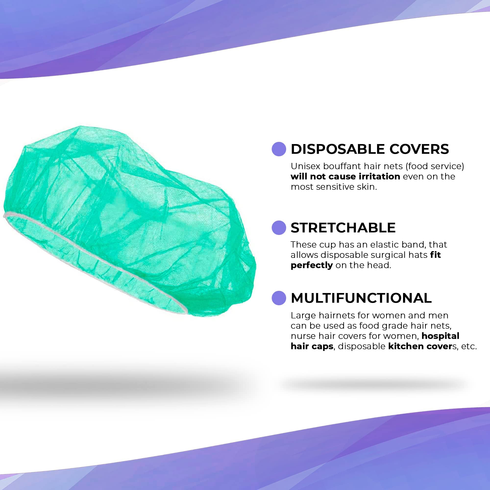 AMZ Medical Supply Surgical Bouffant Caps Disposable 24 Inch. 100 Pack ...