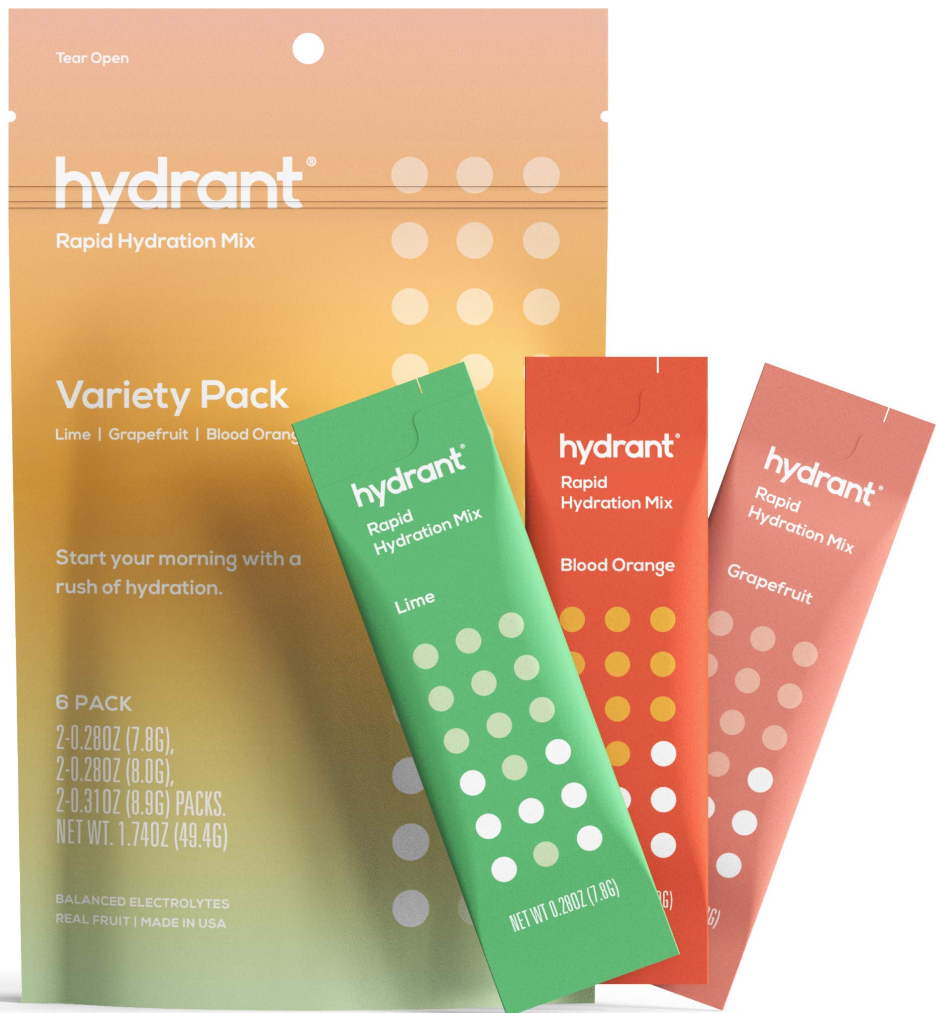 Buy Hydrant Rapid Hydration Drink Mix, Electrolyte Powder Packets with ...