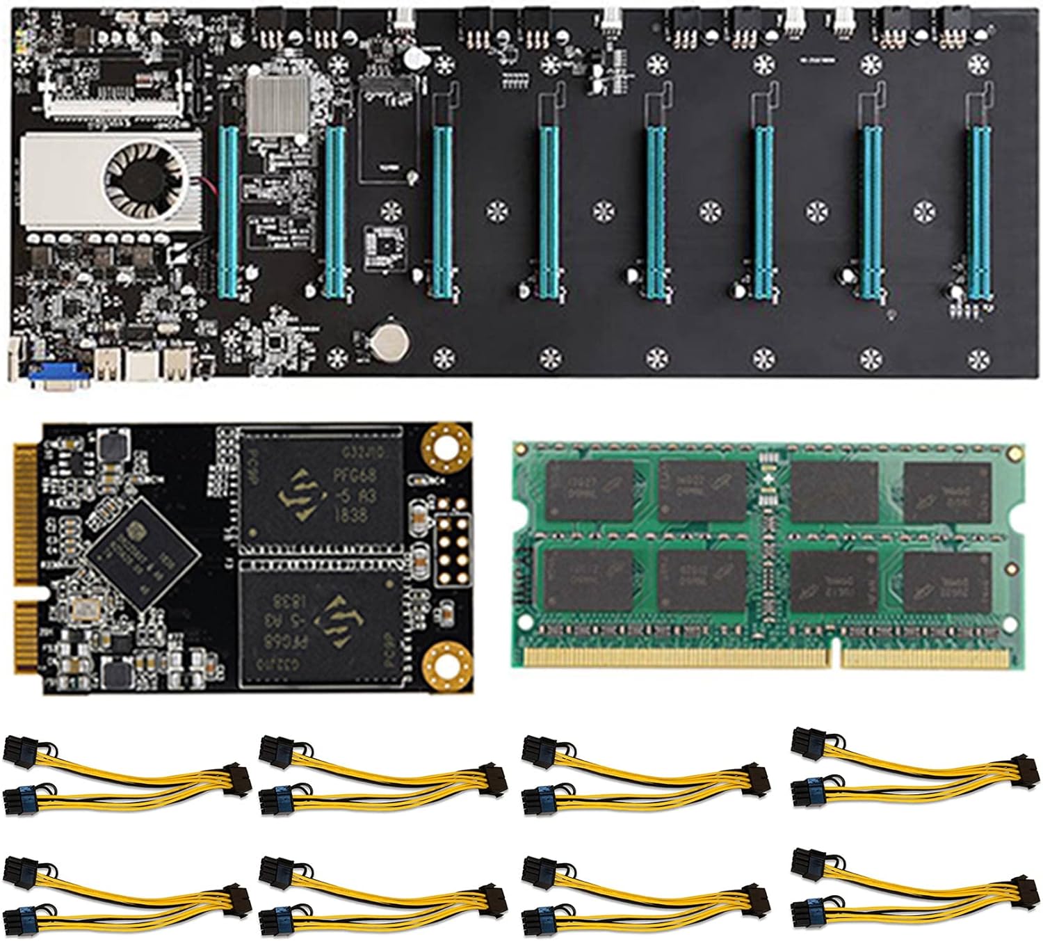 BTC S37 Carte mère de minage avec processeur + SSD 128 Go + mémoire 4 ...