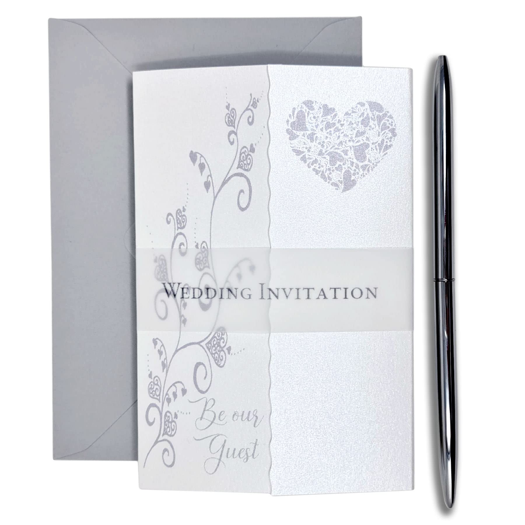 Pearlescent wedding invitations | Beachweddingtips.com