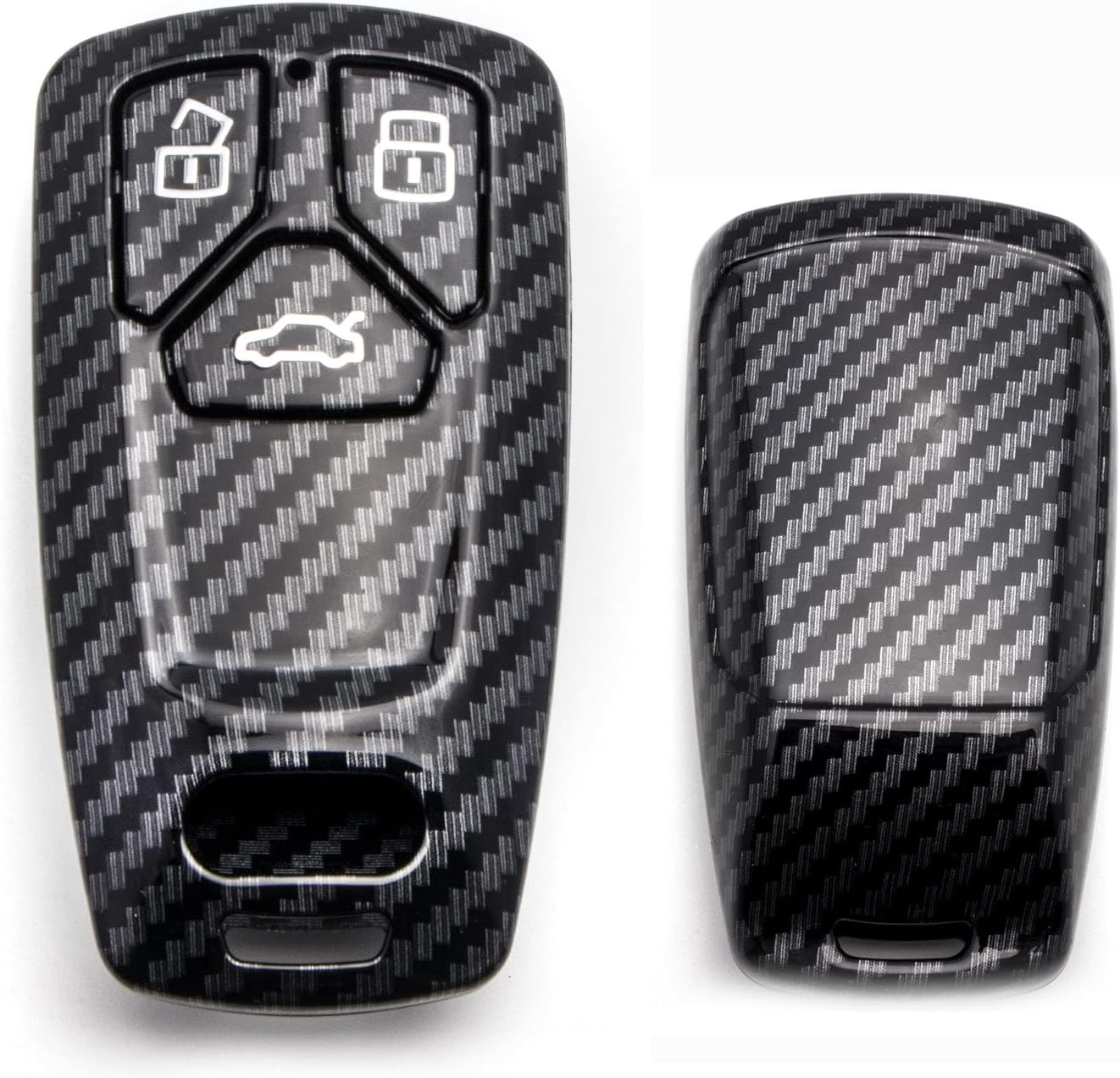 Amazon.com: Xotic Tech Glossy Black Carbon Fiber Texture ABS Key Fob ...