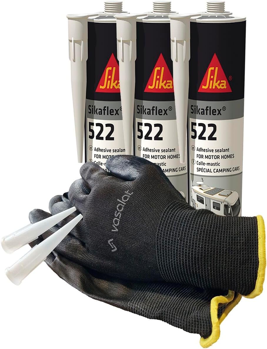 Sika Sikaflex 522 STP - Pegamento sellador y adhesivo, ideal para caravanas, 300 ml, color negro ...