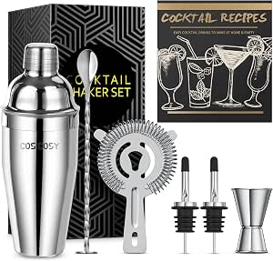 Cocktail Making Set, Cosicosy Cocktail Shaker Set 7 Pcs Professional ...
