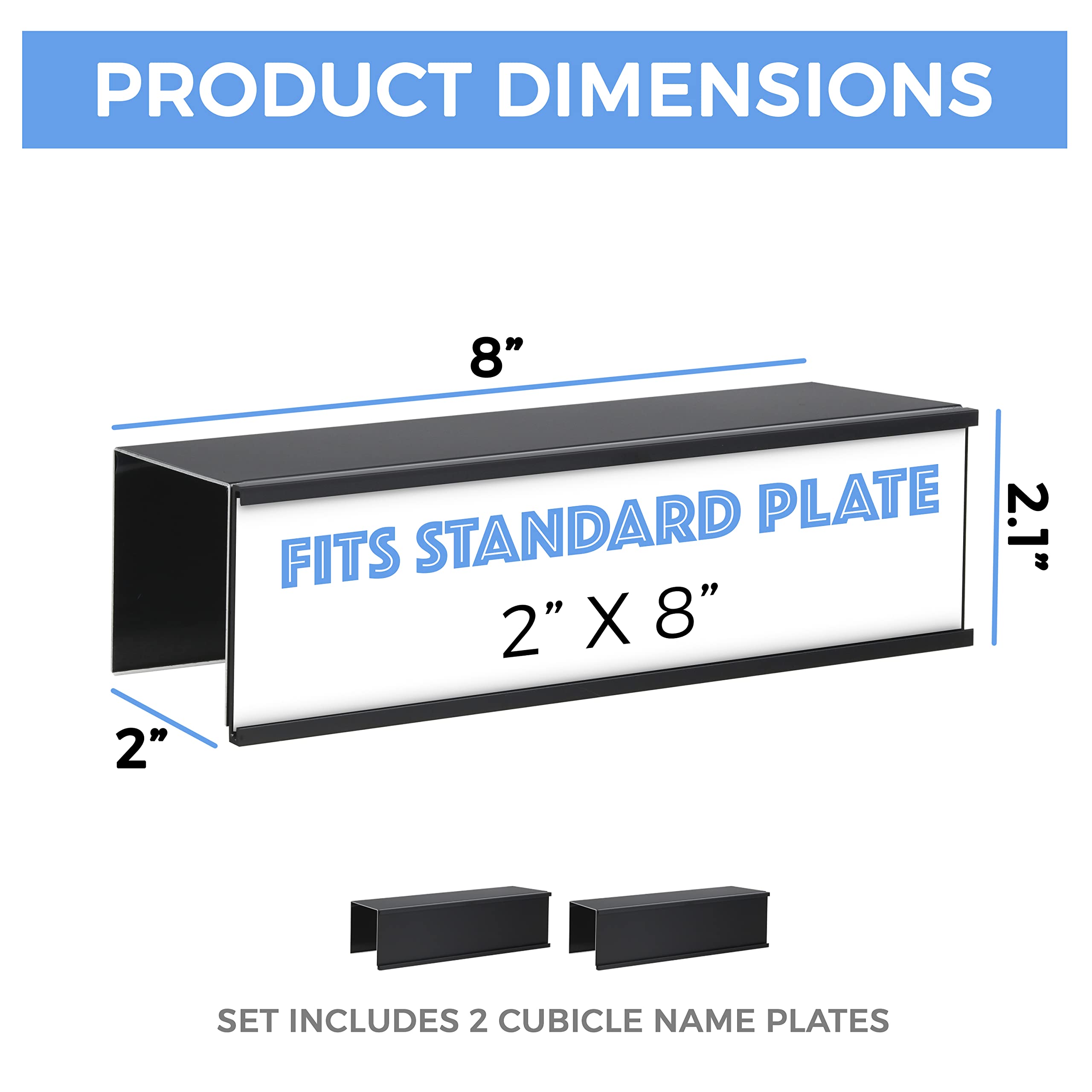 Cubicle Name Tag Designs 8.5" X 2.5" 2 Sided Cubicle Name Tag Holder