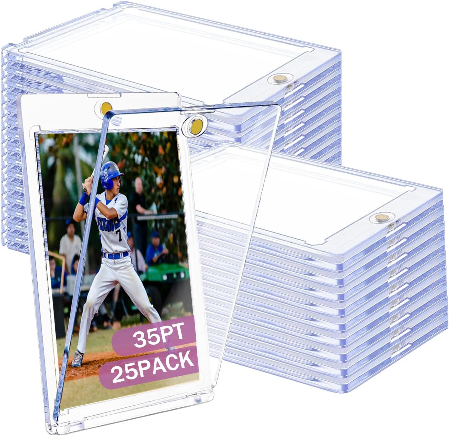 Amazon.com: 25ct Magnetic Sports Card Holder for Trading Cards, 35pt ...