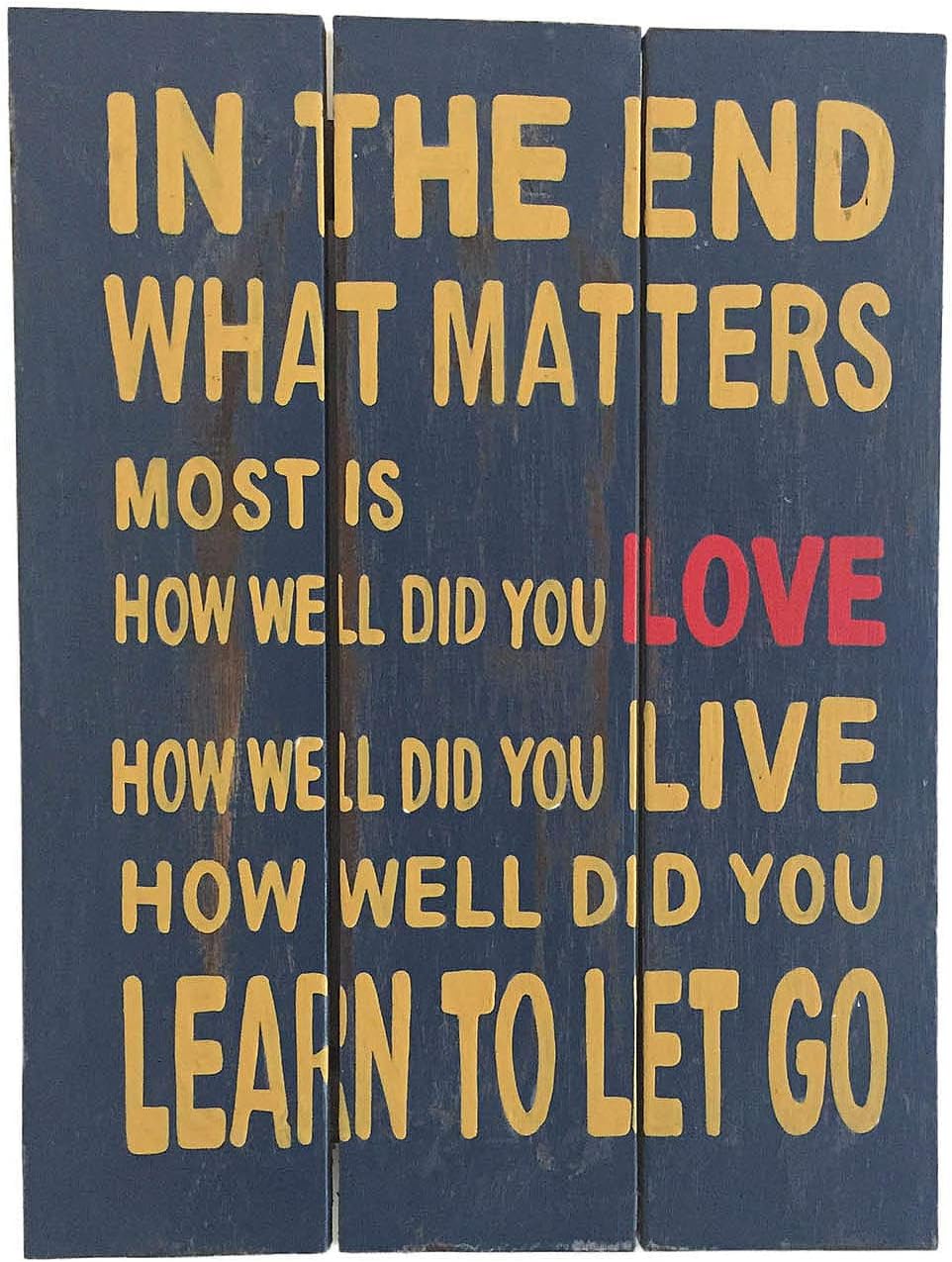 Amazon.com: In The End What Matters Most Wooden Sign Wall Decor ...