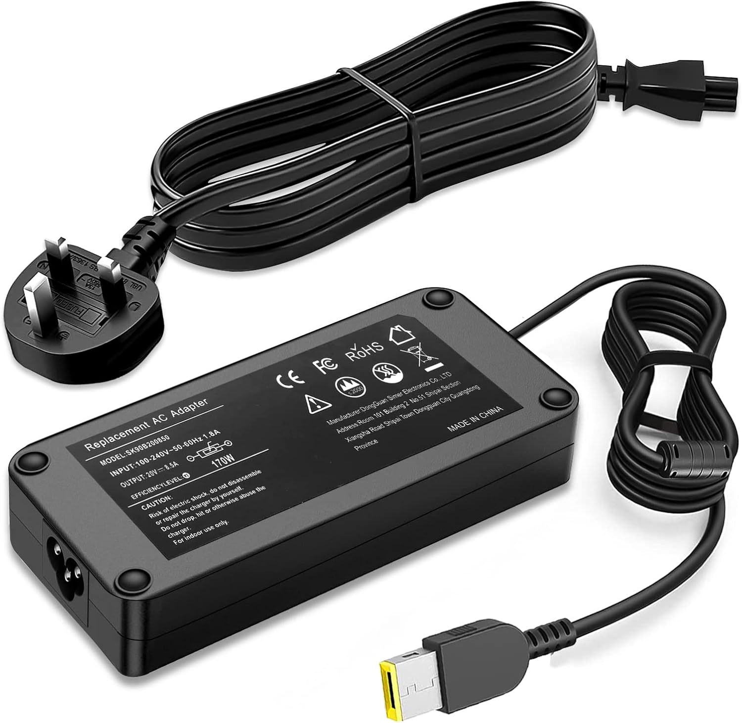 170W USB Laptop Charger for Lenovo Thinkpad P1 P50 P51 P52 P53 P70 P73 ...